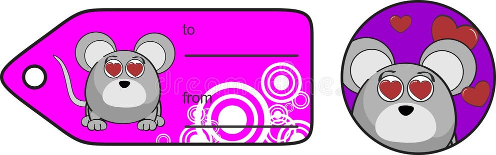 Inlove Mouse Ball Expression Cartoon Giftcard Stock Vector ...