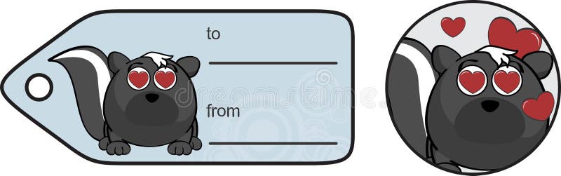 Inlove Skunk Ball Expression Cartoon Gift Card Stock Vector ...