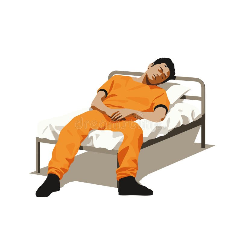 Inmate Sleeping Vector Flat Minimalistic Isolated Illustration Stock ...