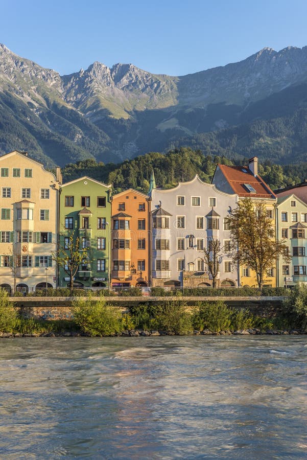 Inn River on Its Way through Innsbruck, Austria. Editorial Stock Image ...