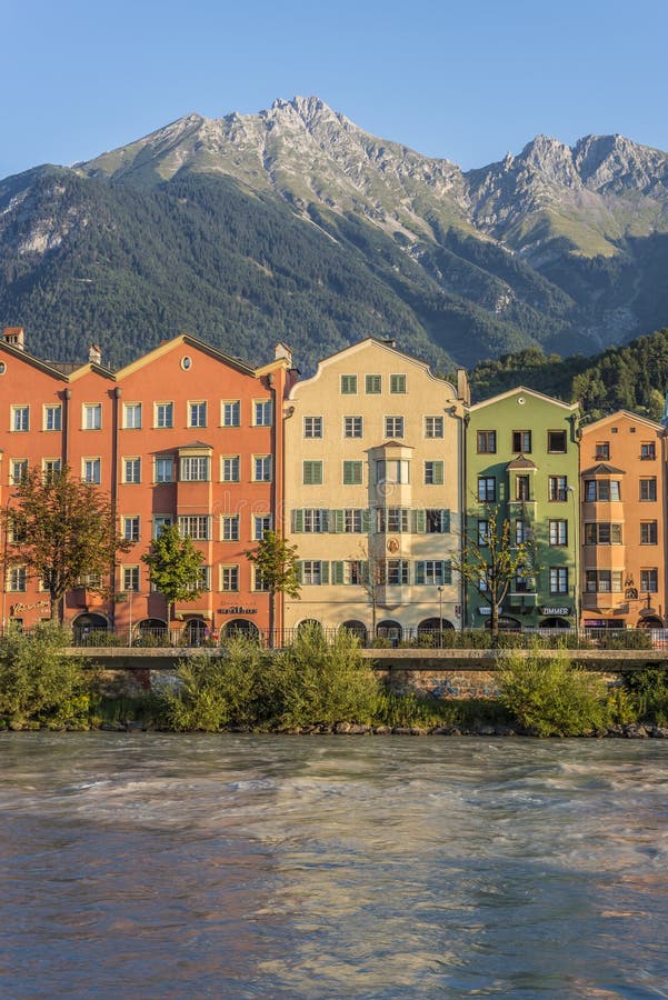 Inn River on Its Way through Innsbruck, Austria. Editorial Photography ...