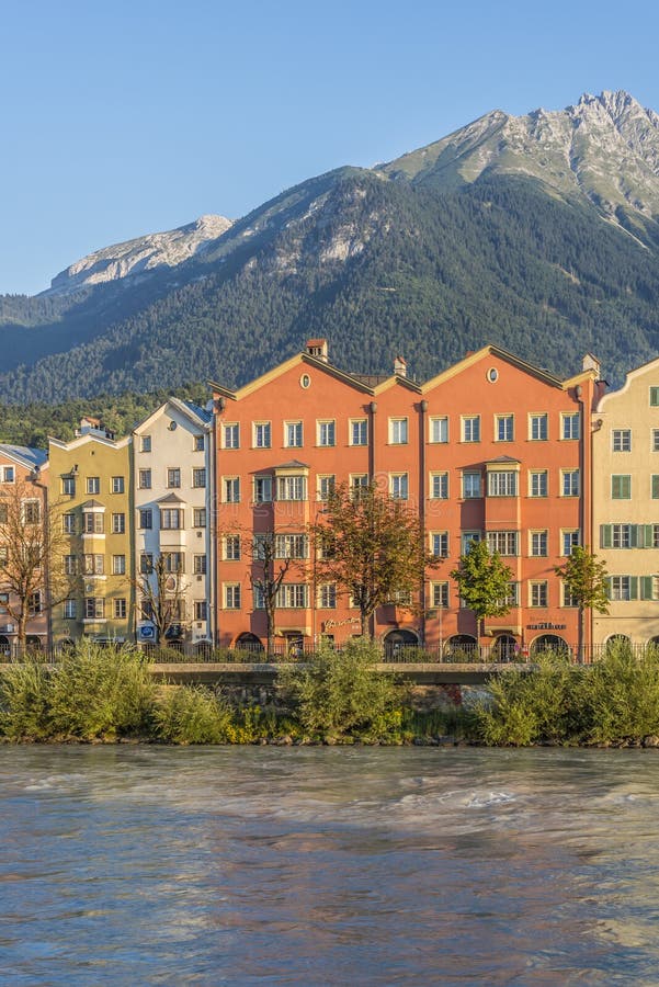 Inn River on Its Way through Innsbruck, Austria. Editorial Photography ...
