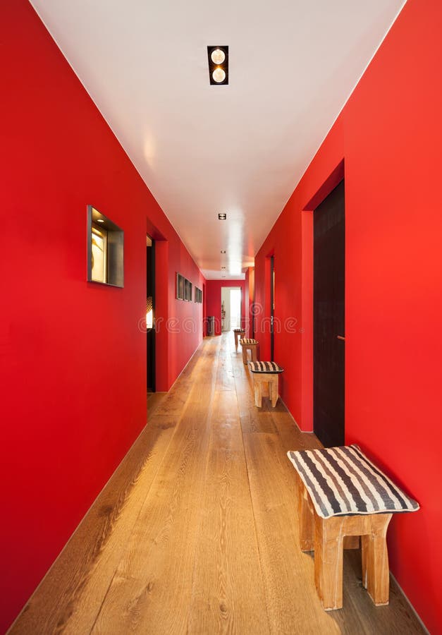 Innenraum Des Korridors Des Modernen Hotels Stockbild - Bild von griff ...