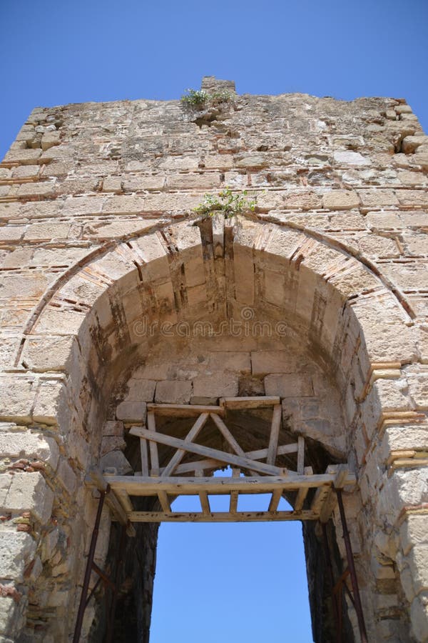 Inner City Main Gate, Methoni Castle Stock Image - Image of messenia ...