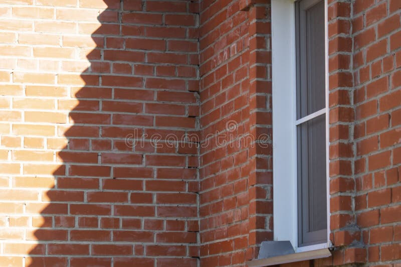 The Inner Corner of a Brick Building Stock Photo - Image of shadow ...