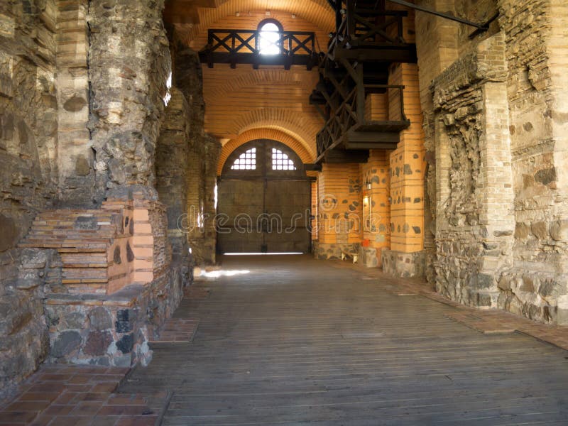 Inner Courtyard in an Ancient Castle. Stock Photo - Image of corridor ...
