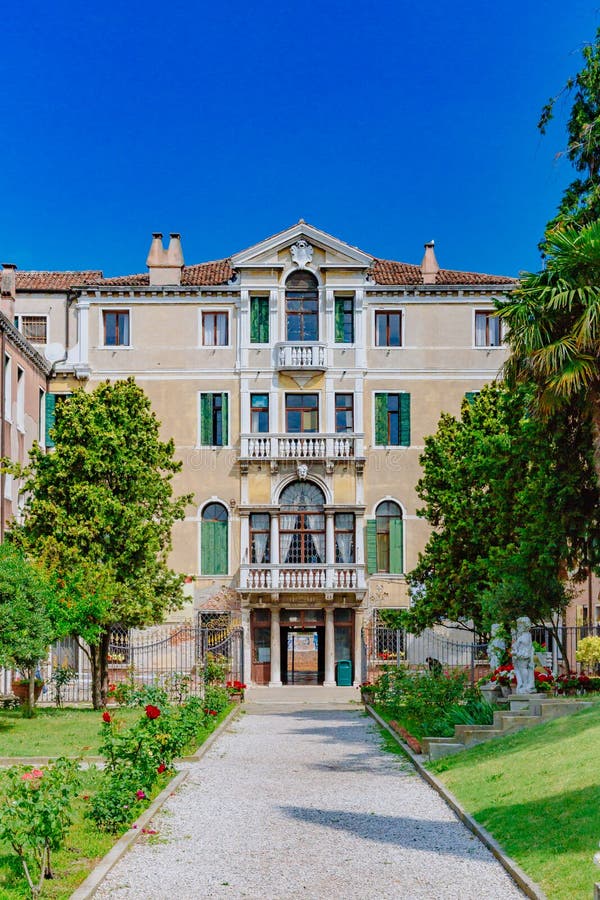 Inner Courtyard of Ca` Zenobio in Venice, Italy Stock Photo - Image of ...