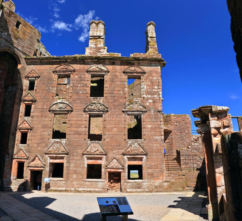 Caerlaverock Castle Ruins with Inner Courtyard, Dumfries and Galloway, Scotland, United Kingdom ...