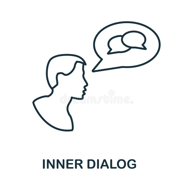 Inner Dialog Icon. Line Element from Cognitive Skills Collection ...