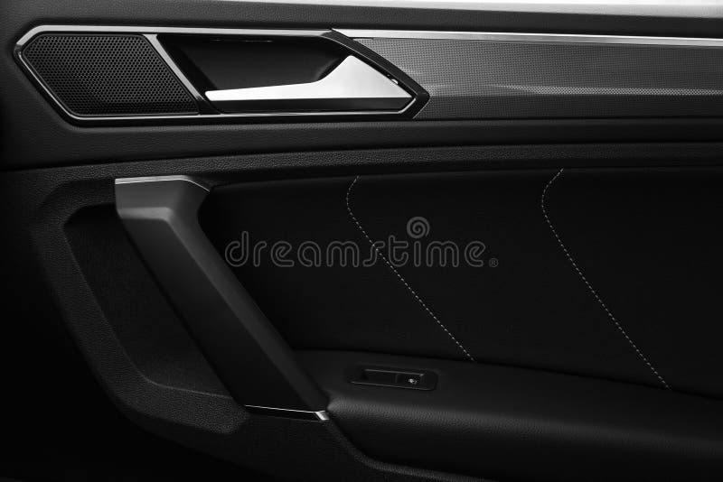 Inner Door Handle, Modern Black Car Stock Image - Image of fragment ...