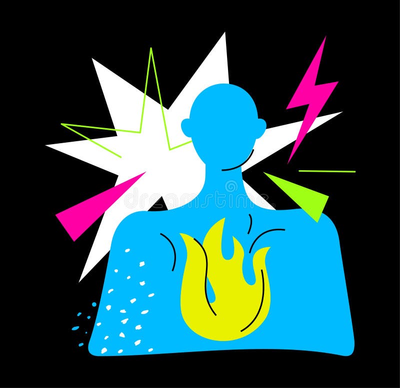 Inner Fire and Inspiration - Colorful Flat Design Style Illustration ...