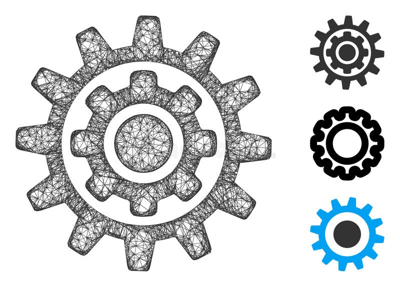 Inner Gear Polygonal Web Vector Mesh Illustration Stock Illustration ...
