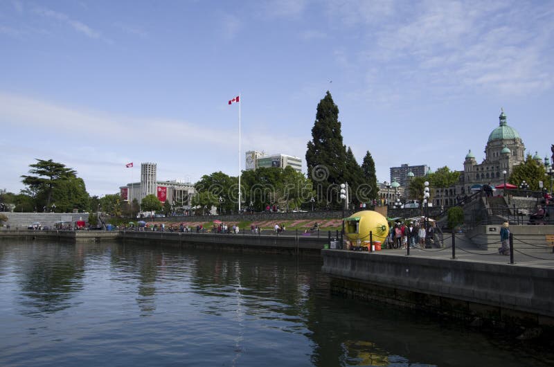 Inner Harbor of Victoria BC Sunset Editorial Photography - Image of ...