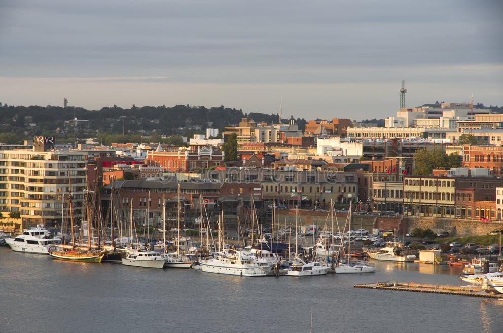 Inner Harbor of Victoria BC Sunset Editorial Stock Image - Image of ...