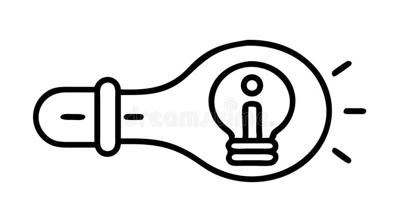 Inner Idea Lightbulb Icon for Self-Discovery Reflection, Vector Design ...