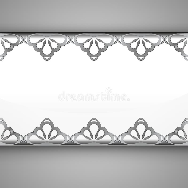 Inner Lace Decorated Baroque Chrome Frame Vector Stock Vector ...