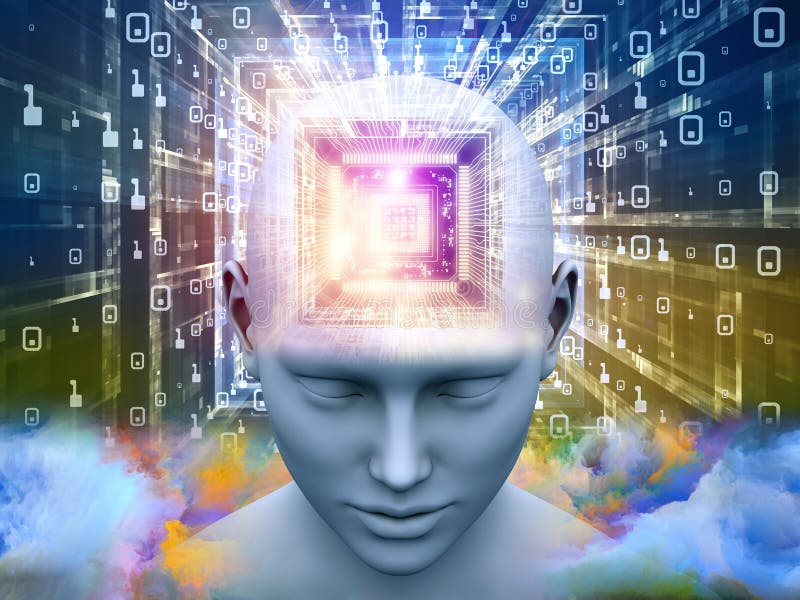 Brain processor stock illustration. Illustration of design - 24685522