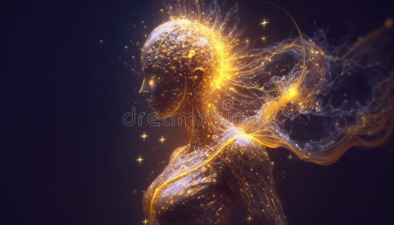 The Inner Light of the Demiurge Flies Around in Particles Stock ...