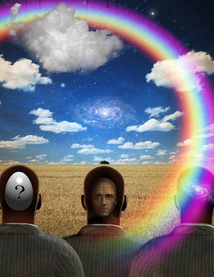 Three Minds stock photo. Image of head, fine, abstraction - 136170490