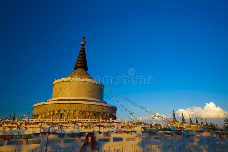 Inner Mongolia Tower Sunrise Stock Photo - Image of religion, cloud ...
