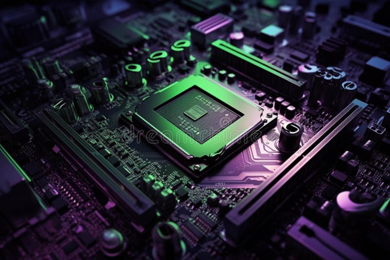 Inner and Outer Circuit Board. Motherboard Abstract Background ...