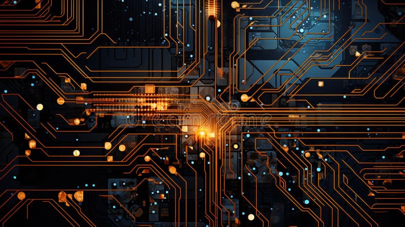 Inner and Outer Circuit Board. Motherboard Abstract Background ...