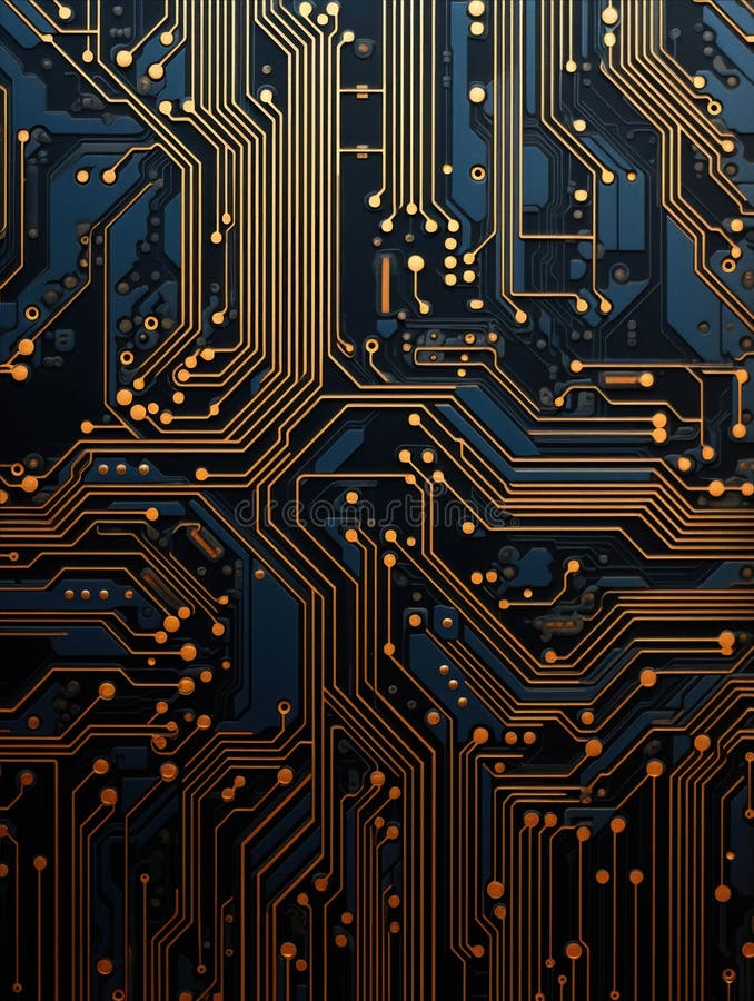 Inner and Outer Circuit Board. Motherboard Abstract Background ...