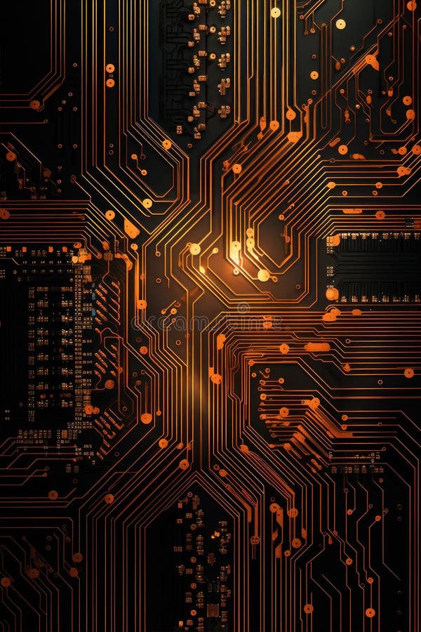 Inner and Outer Circuit Board. Motherboard Abstract Background ...