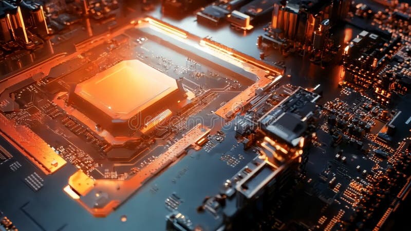 Inner and Outer Circuit Board. Motherboard Abstract Background ...