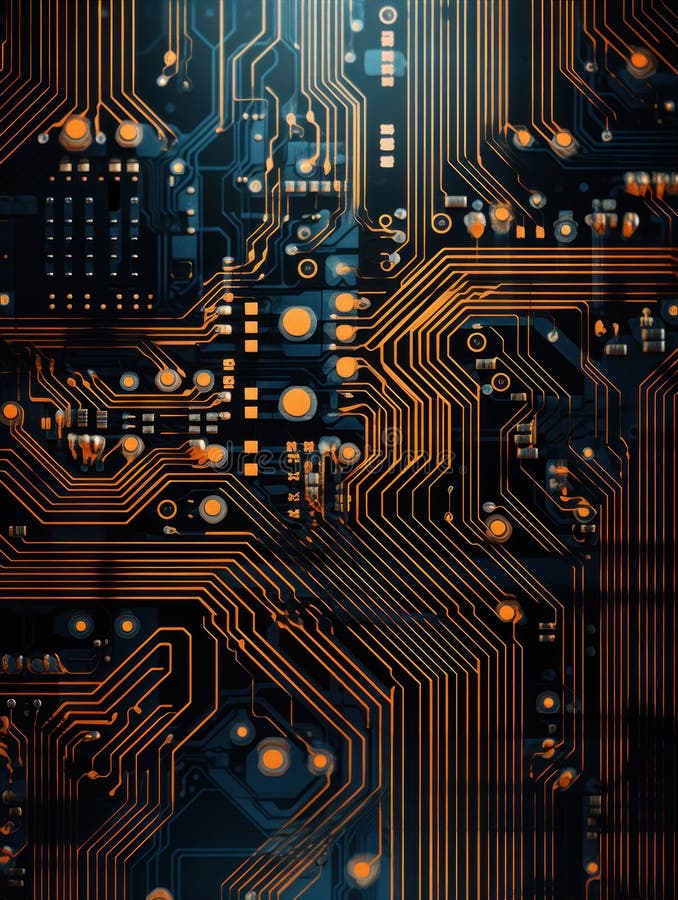Inner and Outer Circuit Board. Motherboard Abstract Background ...