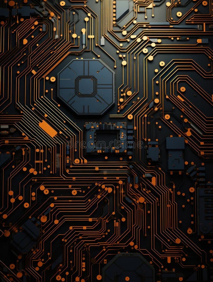 Inner and Outer Circuit Board. Motherboard Abstract Background ...
