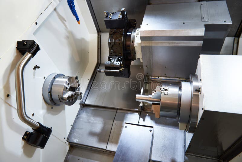 Main Spindle of Metal Lathe Machine Stock Image - Image of machining ...