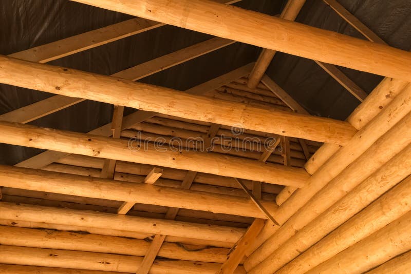 Inner Part of the Structure of the Wooden House, Details of the Stock ...