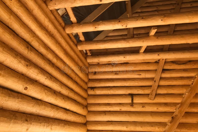 Inner Part of the Structure of the Wooden House, Details of the Stock ...