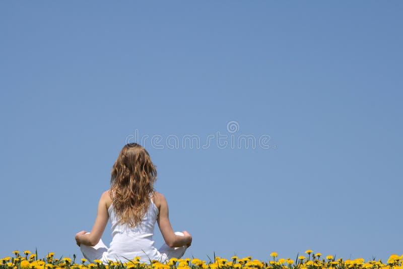 Inner peace stock photo. Image of lotus, girl, calm, chilling - 44868