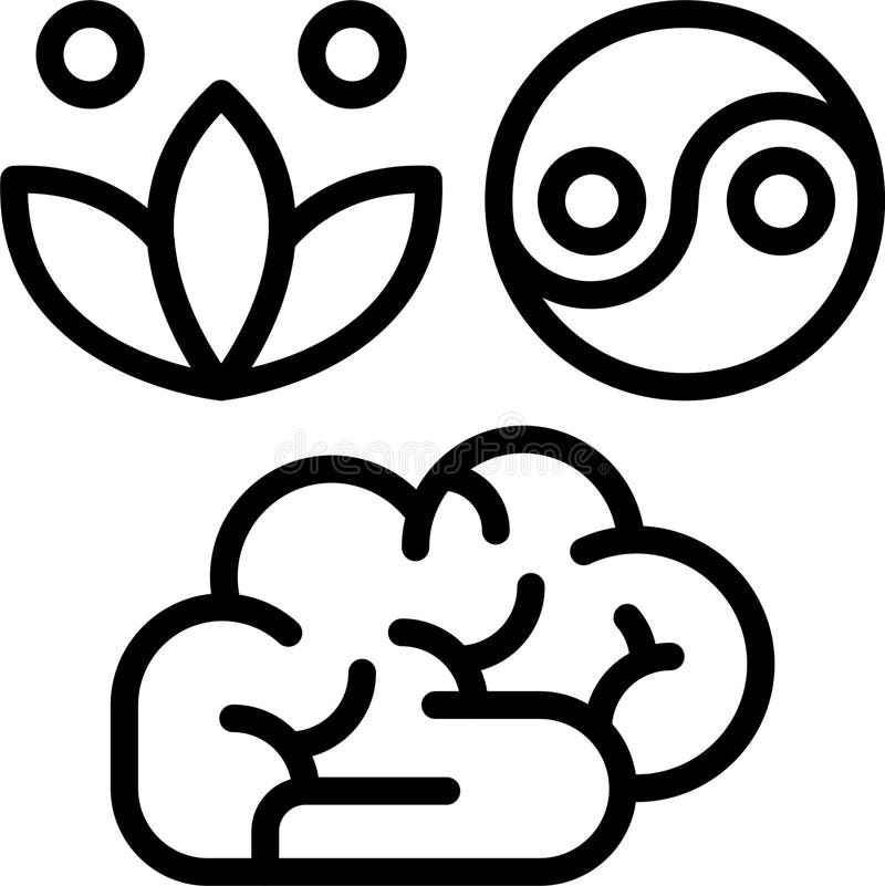 Inner Peace Vector Icon stock illustration. Illustration of quiet ...