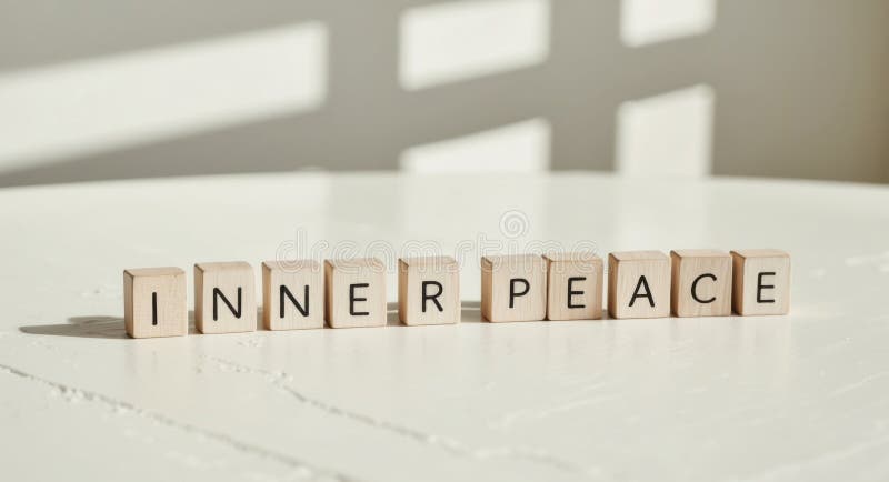 Inner Peace Written with Small Wooden Blocks. Stock Illustration ...