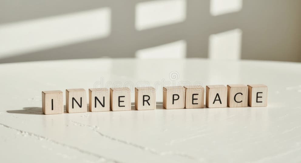 Inner Peace Written with Small Wooden Blocks. Stock Illustration ...