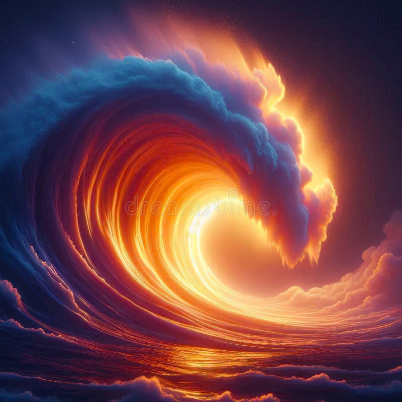 Inner Radiance and Waves of Light Creating a Mesmerizing Glow Stock ...