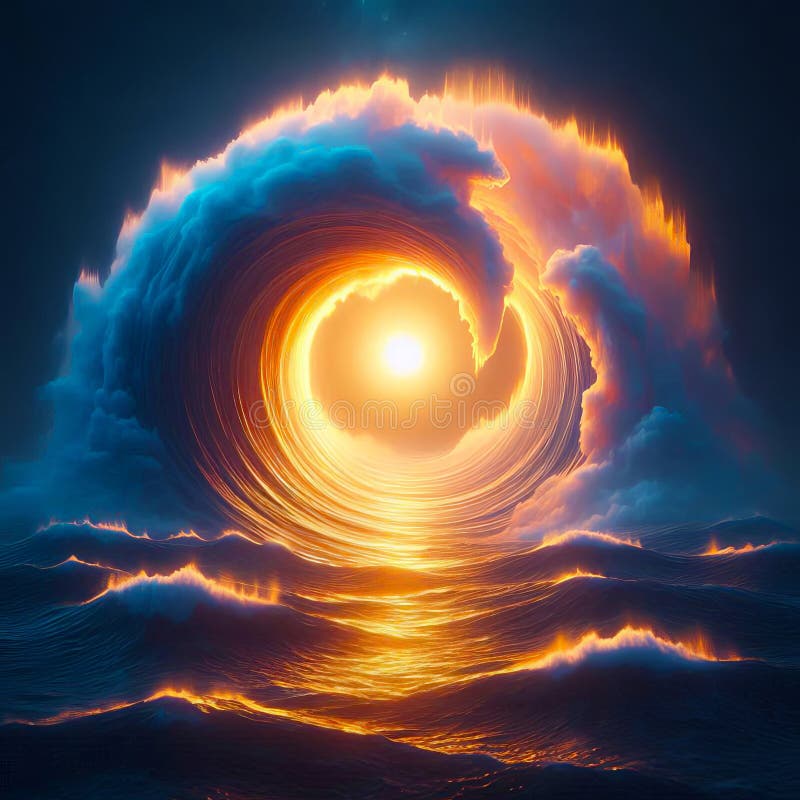 Inner Radiance and Waves of Light Creating a Mesmerizing Glow Stock ...