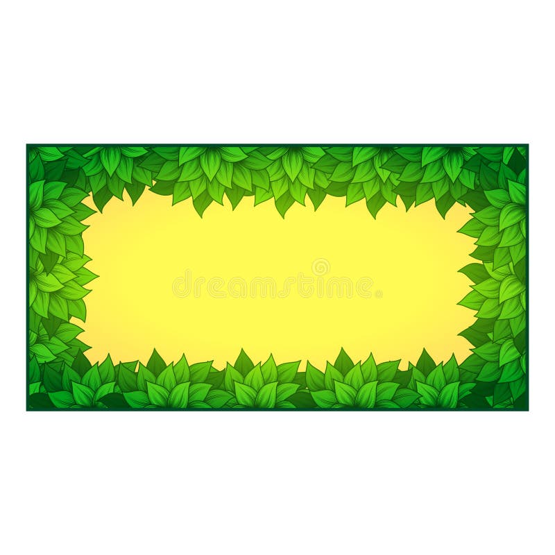 Inner Rectangle Leaves Frame Stock Vector - Illustration of color ...