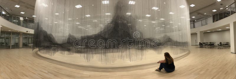 Inner Scream Visualization with Echo Lines in a Contemporary Art Space Designed for Reflection ...