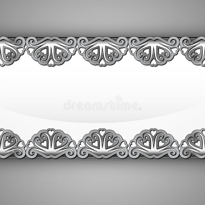 Inner Silver Steel Lace Decorated Frame Vector Stock Vector ...