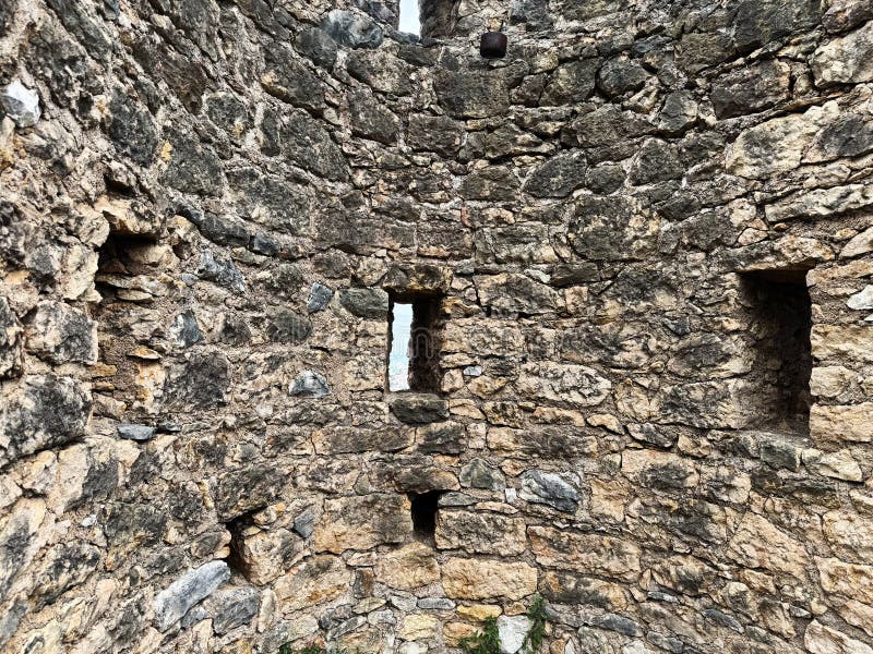 Inner Stone Walls of Tomar Castle Showcasing Medieval Architecture and ...