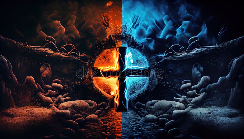 Inner Struggle Good Versus Evil Moral Cross Roads Background Stock ...