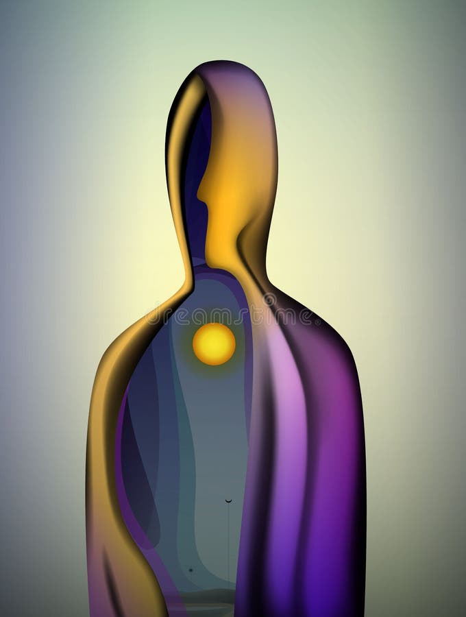 Eternity of the Soul,shape of the Soul Idea, Memory Concept, Head with ...