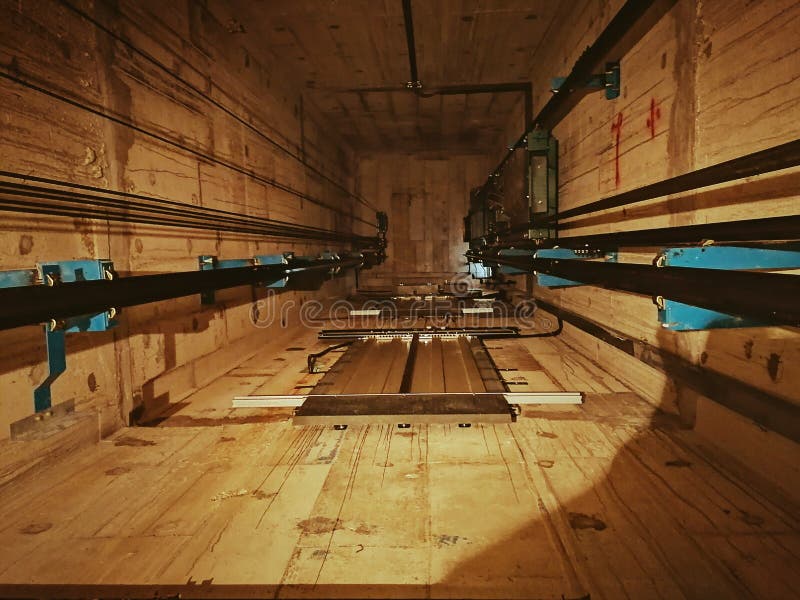 Inner View of lift shaft stock image. Image of elevator - 214869905