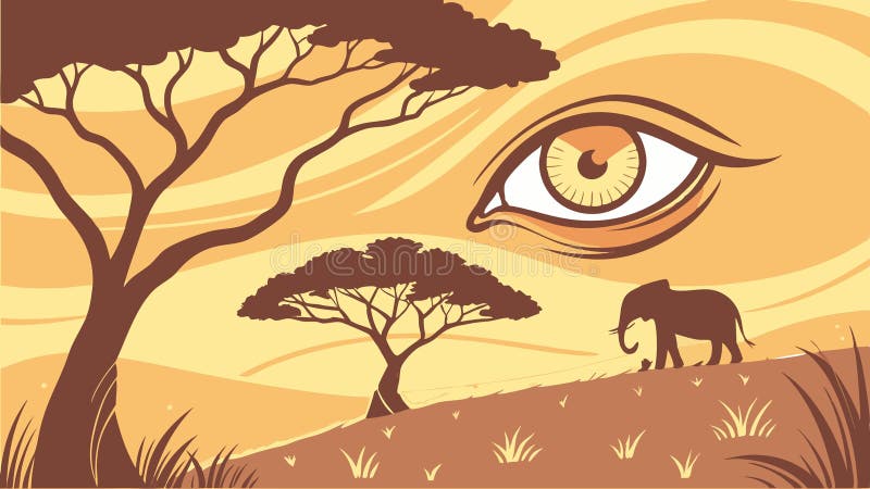Inner Vision Eye in Stylized Natural Landscape Vector, Vector Design ...