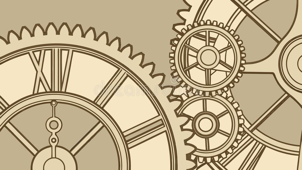 Inner Workings of a Clock with Gears Vector Graphic, Vector Design ...