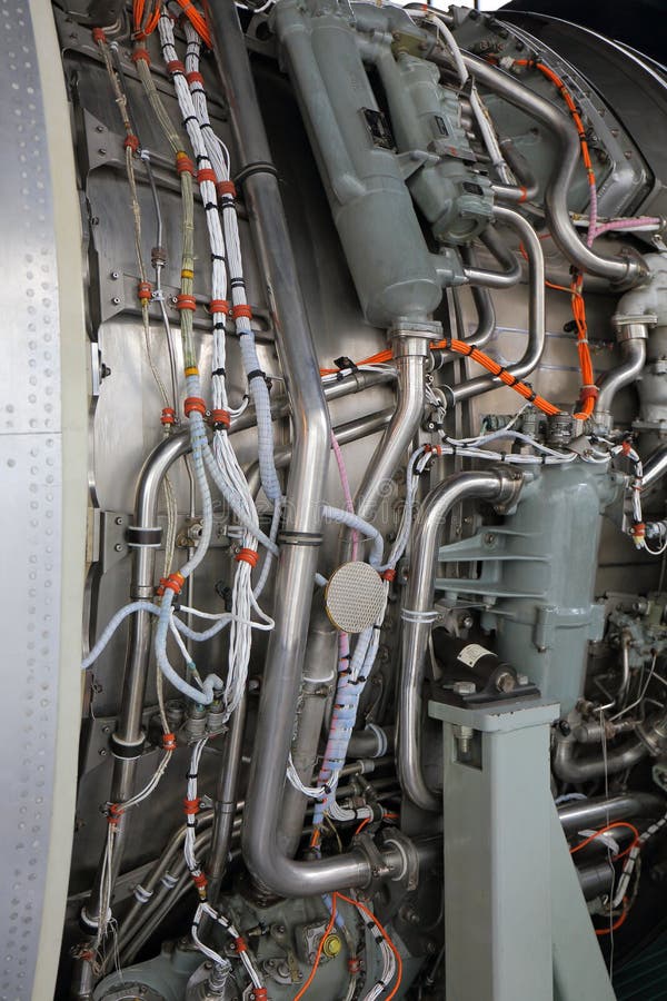 Inner Workings of a Jet Engine Stock Image - Image of wiring, airplane ...